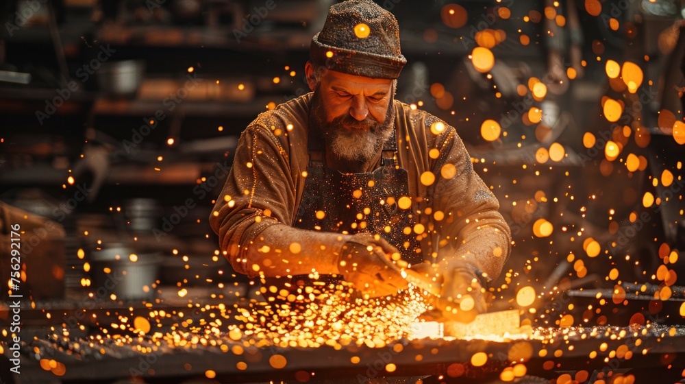 Craftsmanship is born from fire and skill in the blacksmith's realm ...