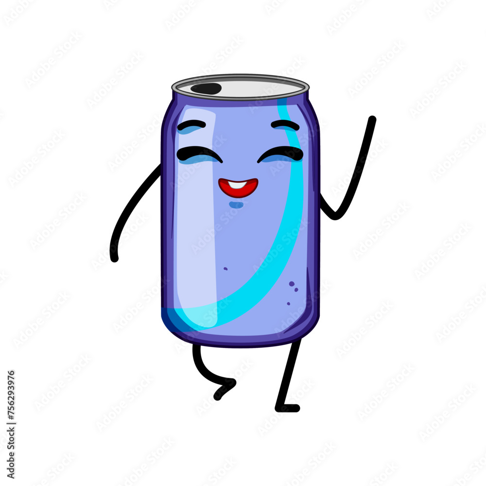 mascot soda can character cartoon. vintage metal, beverage container ...