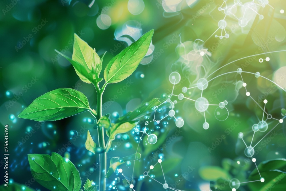 Biology laboratory nature and science, Plants with biochemistry ...