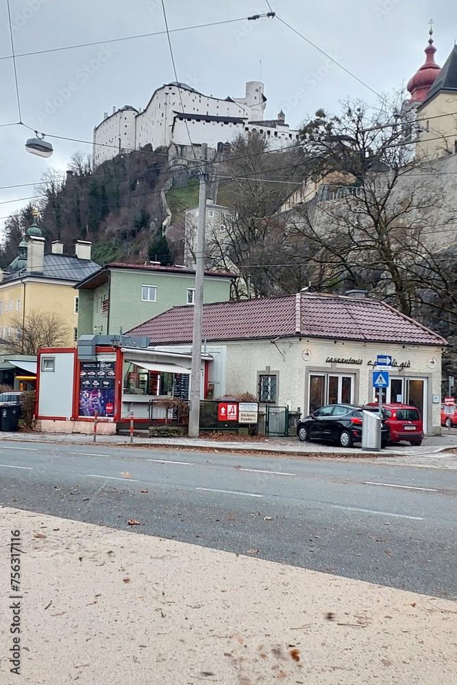 Salzburg, Austria - December 23, 2023: Hohensalzburg Fortress. The ...