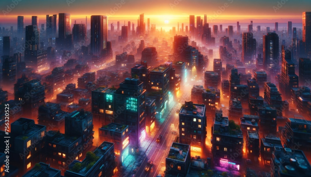 Dystopian Sunset: A Glimpse into Future Ruins created with Generative ...