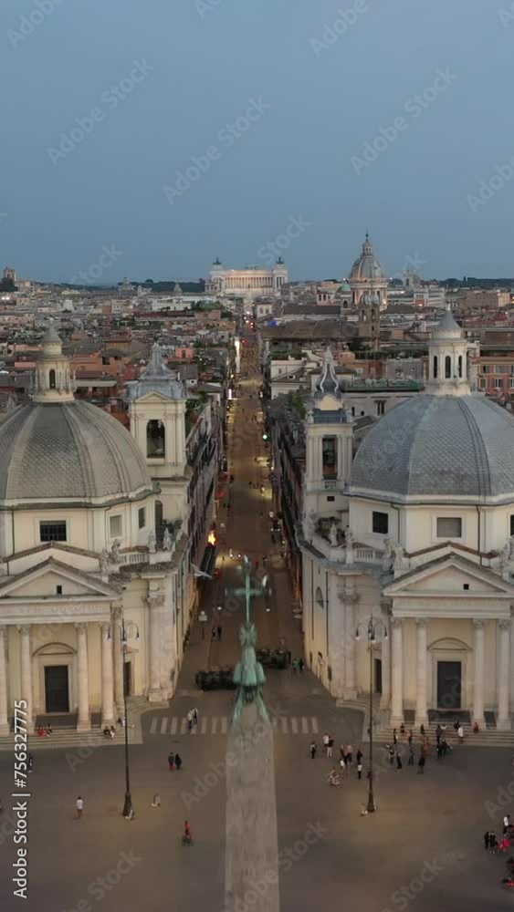Il centro storico di Roma, Italia, da Piazza del Popolo all'Altare ...