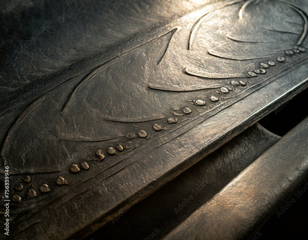 An image of titanium metal with intricate etched designs, highlighting ...