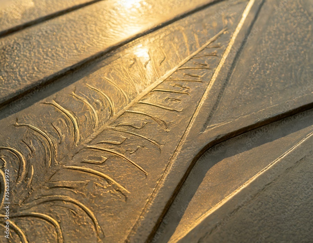 An image of titanium metal with intricate etched designs, highlighting ...