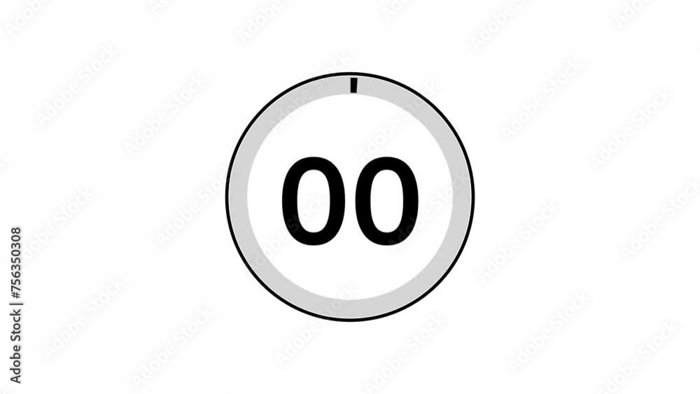 5 seconds countdown timer animation with simple flat modern black circle indicator animation on ...