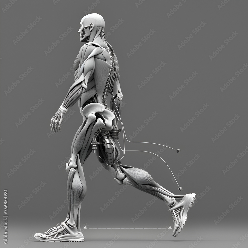 Unraveling the Mechanics of Human Leg Anatomy During Walking Stock ...
