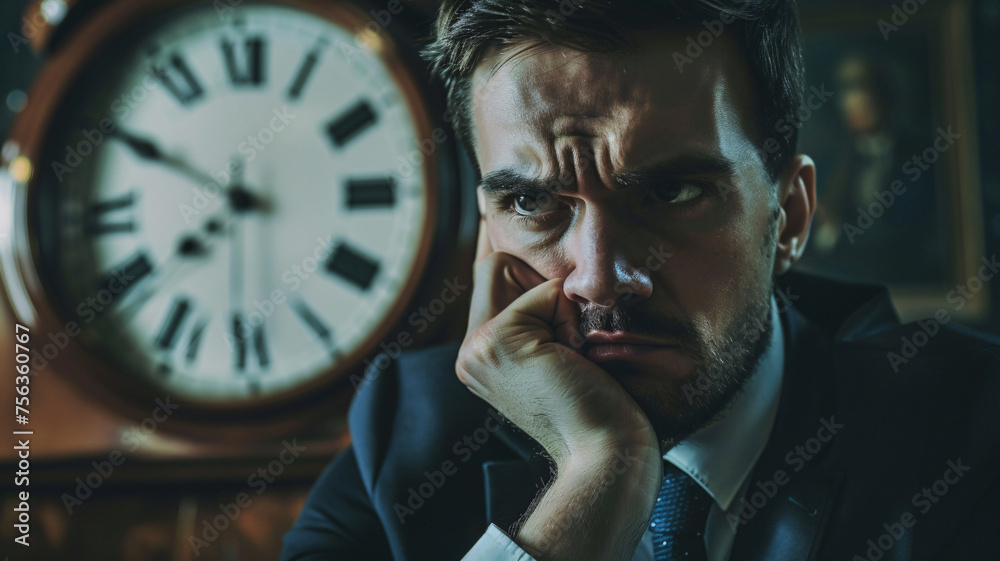 Business leader making a difficult decision under pressure, with ...