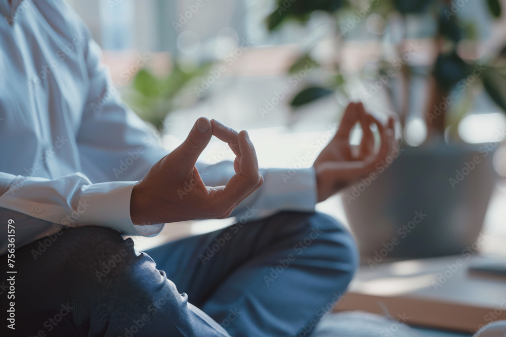 Leader meditating before making a significant company announcement ...