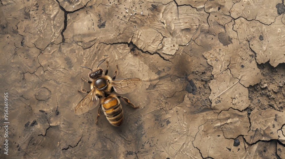 a barren world through a poignant photo depicting a lone bee lying dead ...