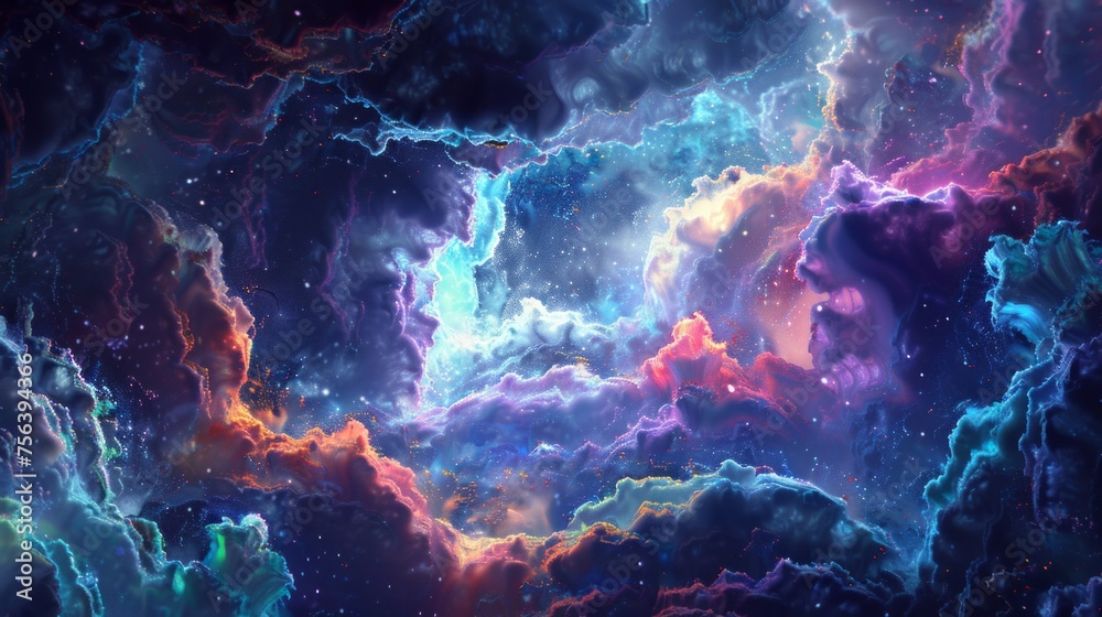 A captivating science fiction vista that showcases the cosmos's ...