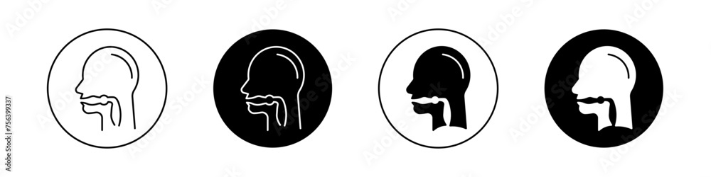 Swallowing Reflex Icon Set. Oral ingest dysphagia vector symbol in a ...
