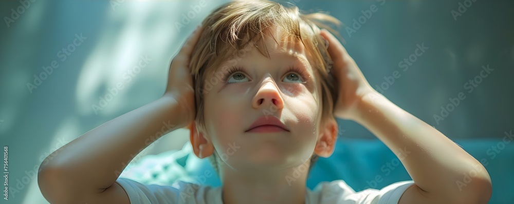 Autistic boy overwhelmed by sensory input fostering inclusivity ...