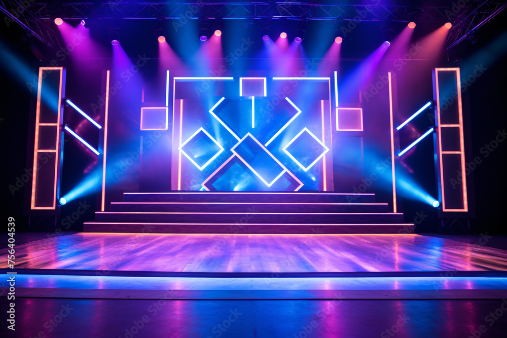 Modern dance stage light background with spotlight illuminated for ...