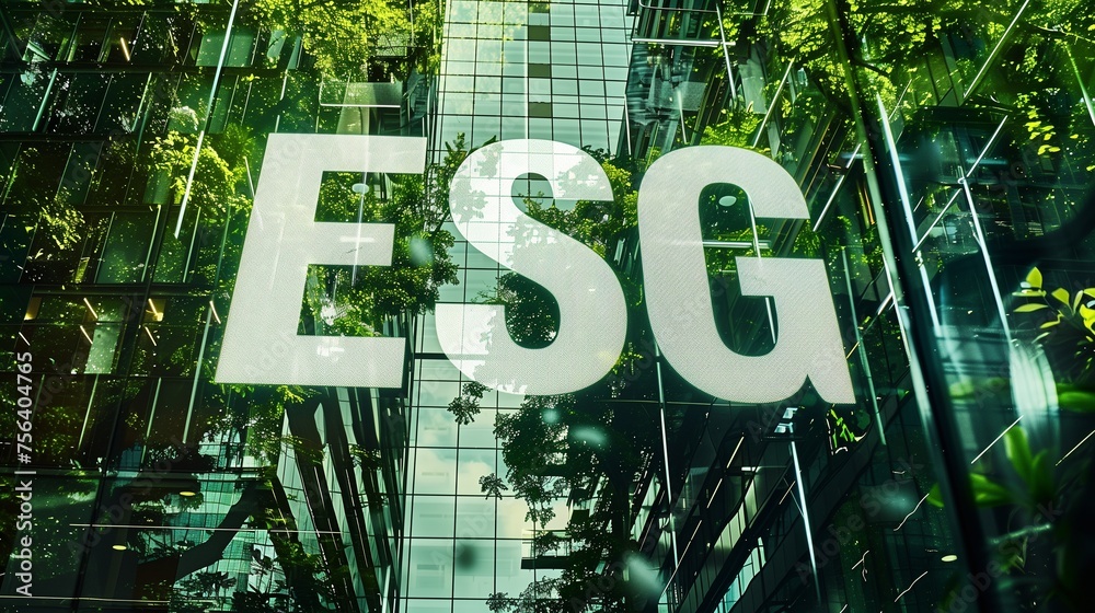 Acronym ESG representing Environmental, Social, and Governance. A ...