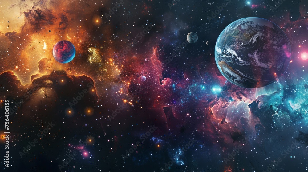 Explore the vastness of the cosmos with an abstract backdrop ...