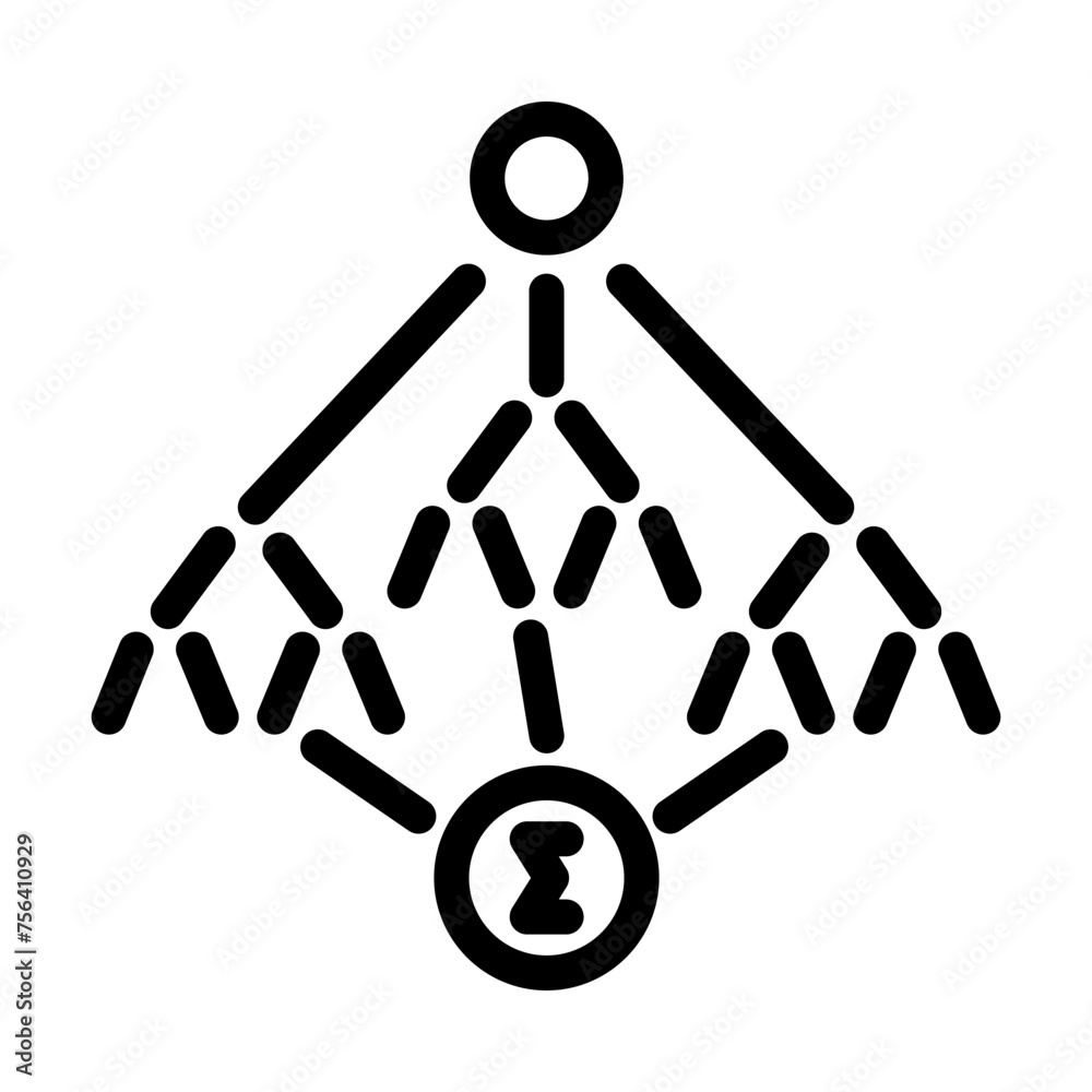random forest algorithm line icon vector. random forest algorithm sign ...