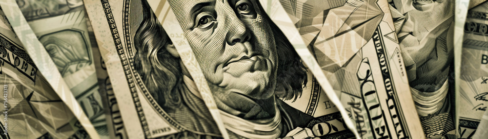 Craft an artistic portrayal of the intrinsic value of dollars through ...