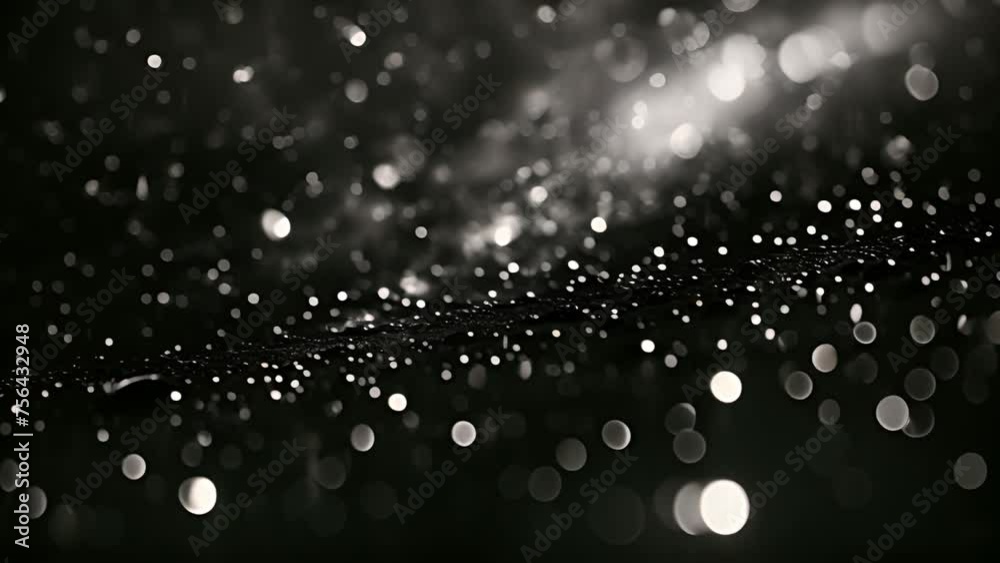 White bokeh particles on black background. Beautiful shine Floating ...