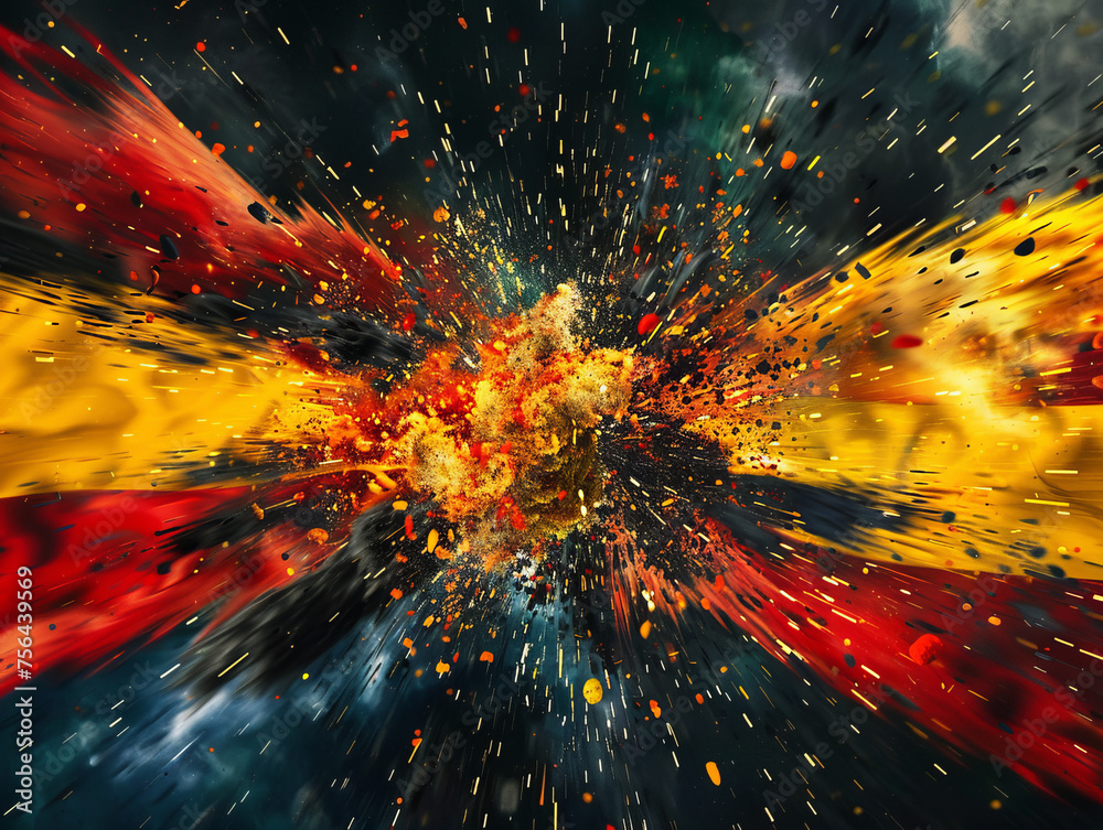 energetic burst of colors in a dynamic abstract paint splash Germany ...