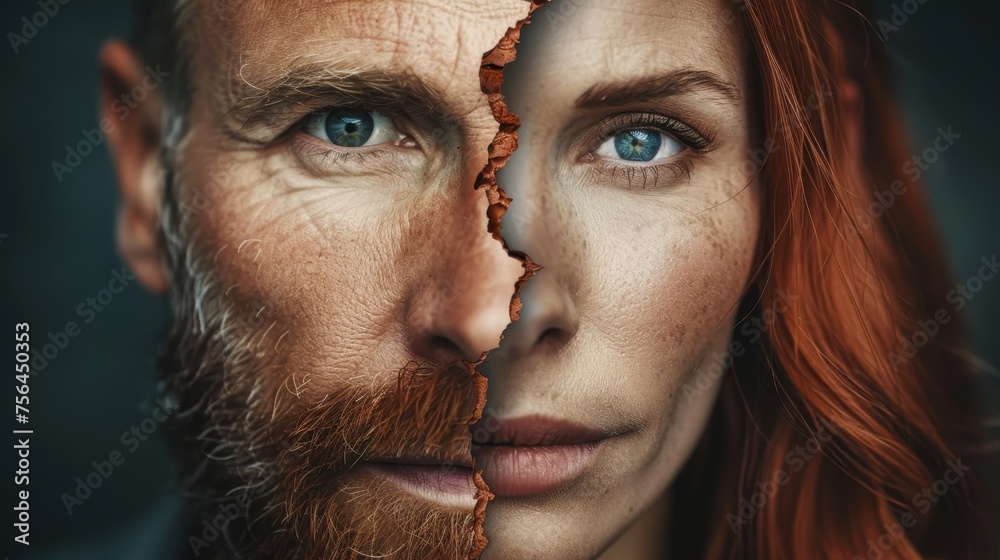 Relationship complexity man and woman as puzzle pieces symbolize ...