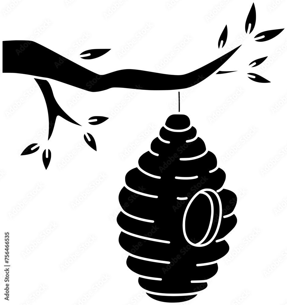 beehive illustration farm silhouette nature logo bee icon honey outline ...