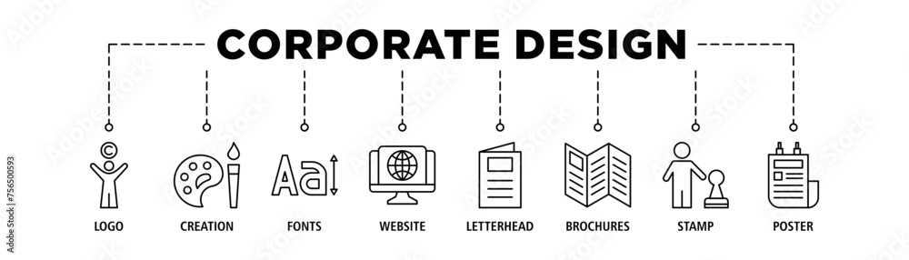 Corporate design banner web icon set vector illustration concept with ...
