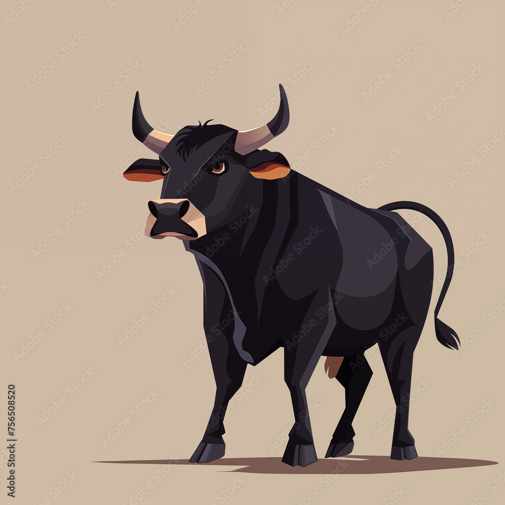 Cartoon bull. Cartoon illustration for kids. Stock Illustration | Adobe ...