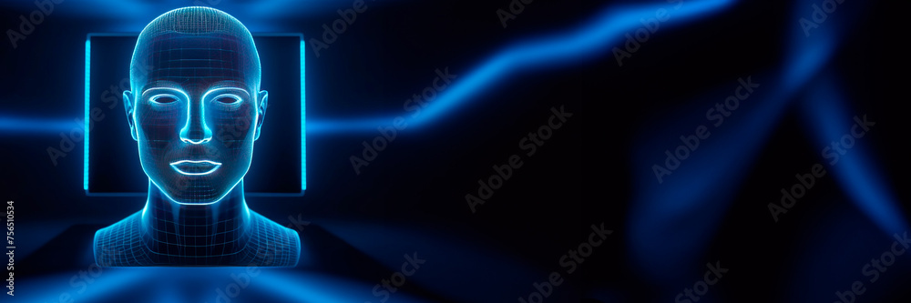 Virtual Digital head of Artificial Intelligence (AI). deep learning ...