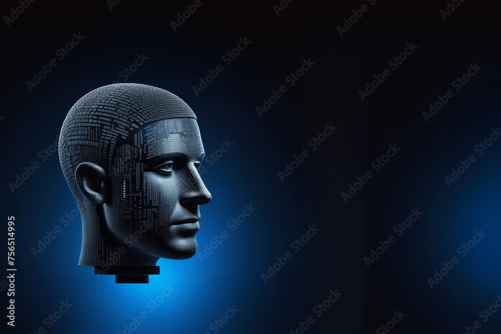 Virtual Digital head of Artificial Intelligence (AI). deep learning ...