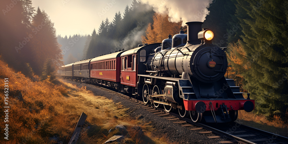 Train moving, old steam locomotive,A train traveling down train tracks ...