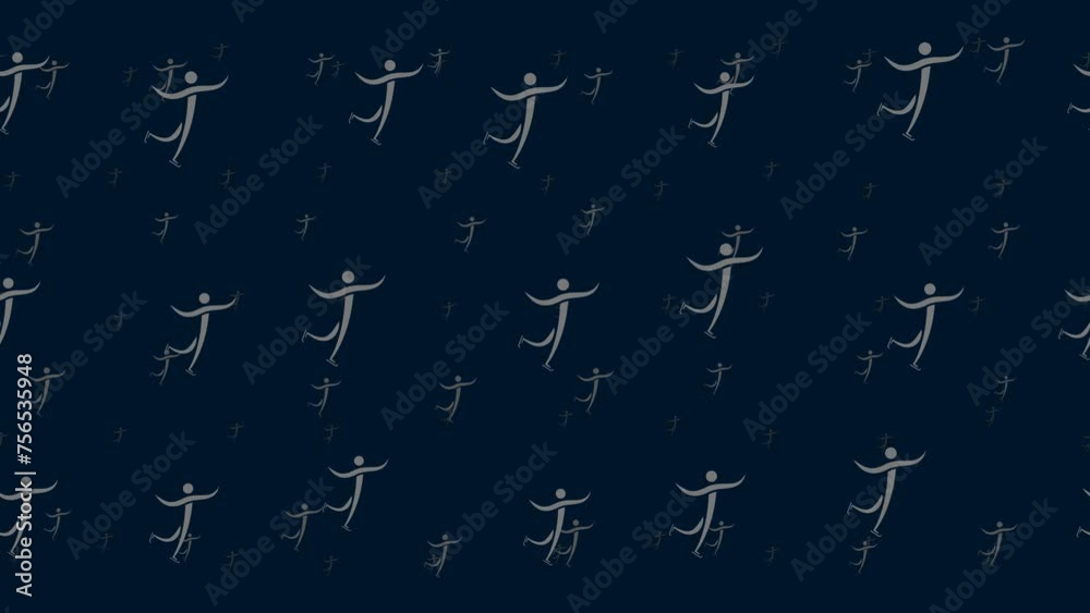 Figure skating symbols float horizontally from left to right. Parallax ...