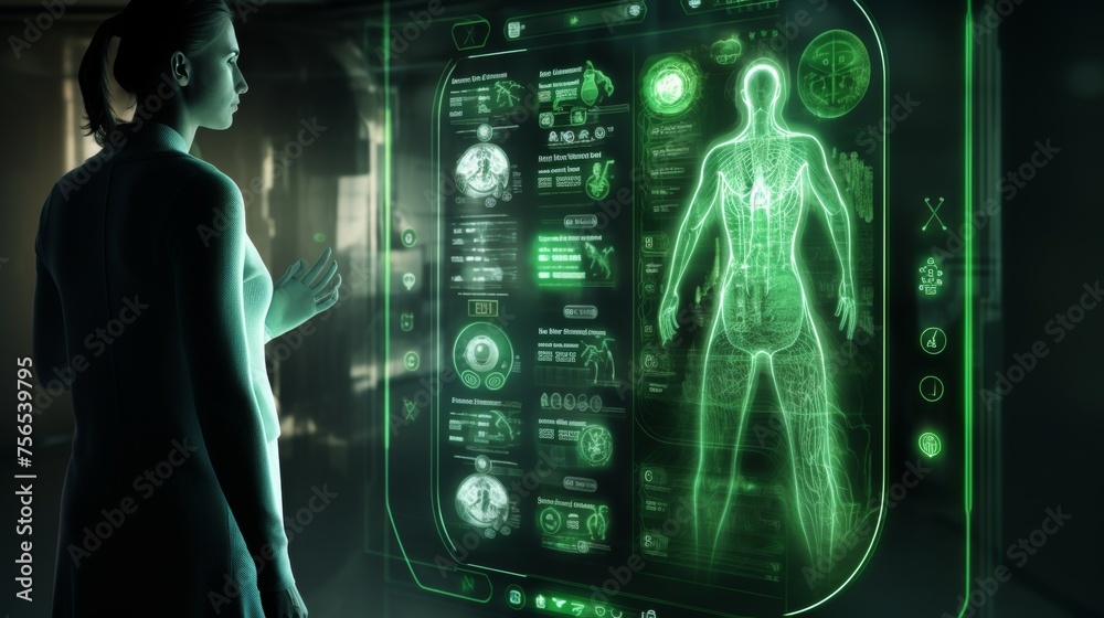 Digital dna infographic medical scan technology human health 3d graphic ...