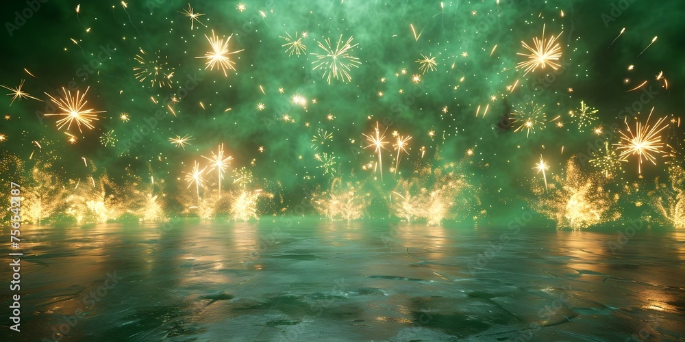 Seamless K virtual fireworks display on green screen for holiday ...