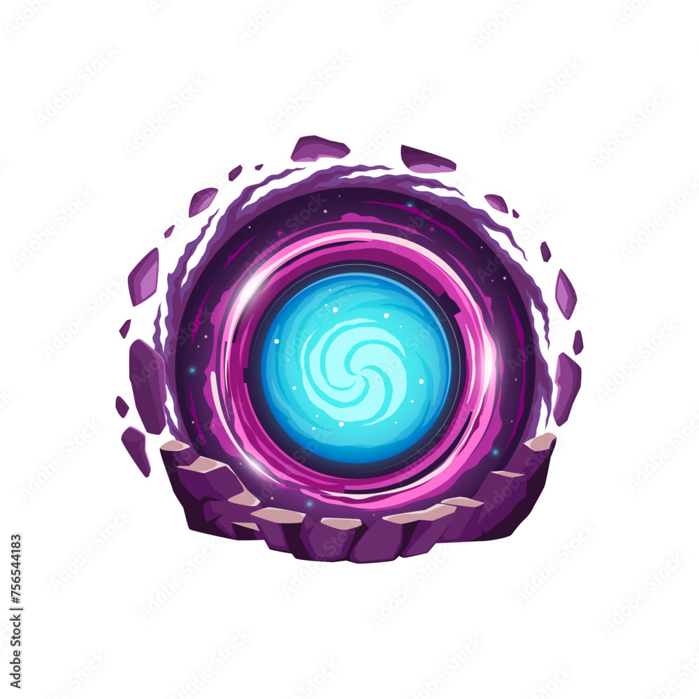 Fantasy game cartoon magic portal vortex or door. Fairy world vortex ...