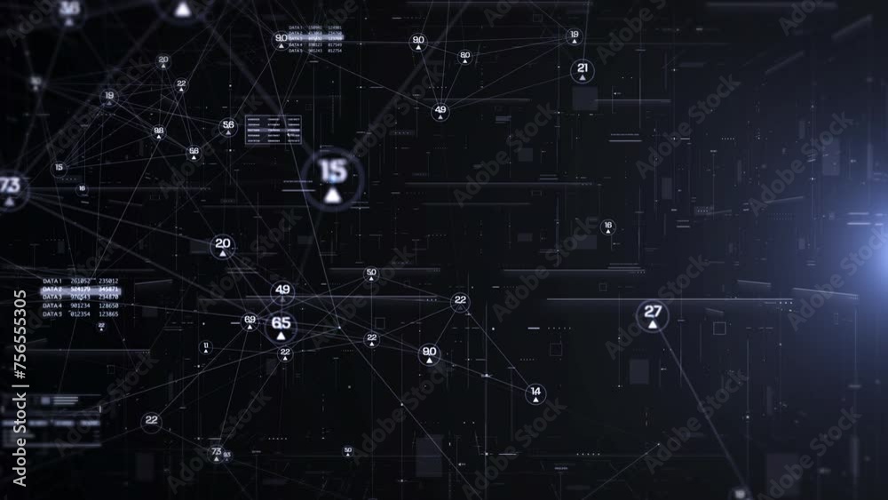 Abstract Technology Digital Polygon Plexus Communication Network ...
