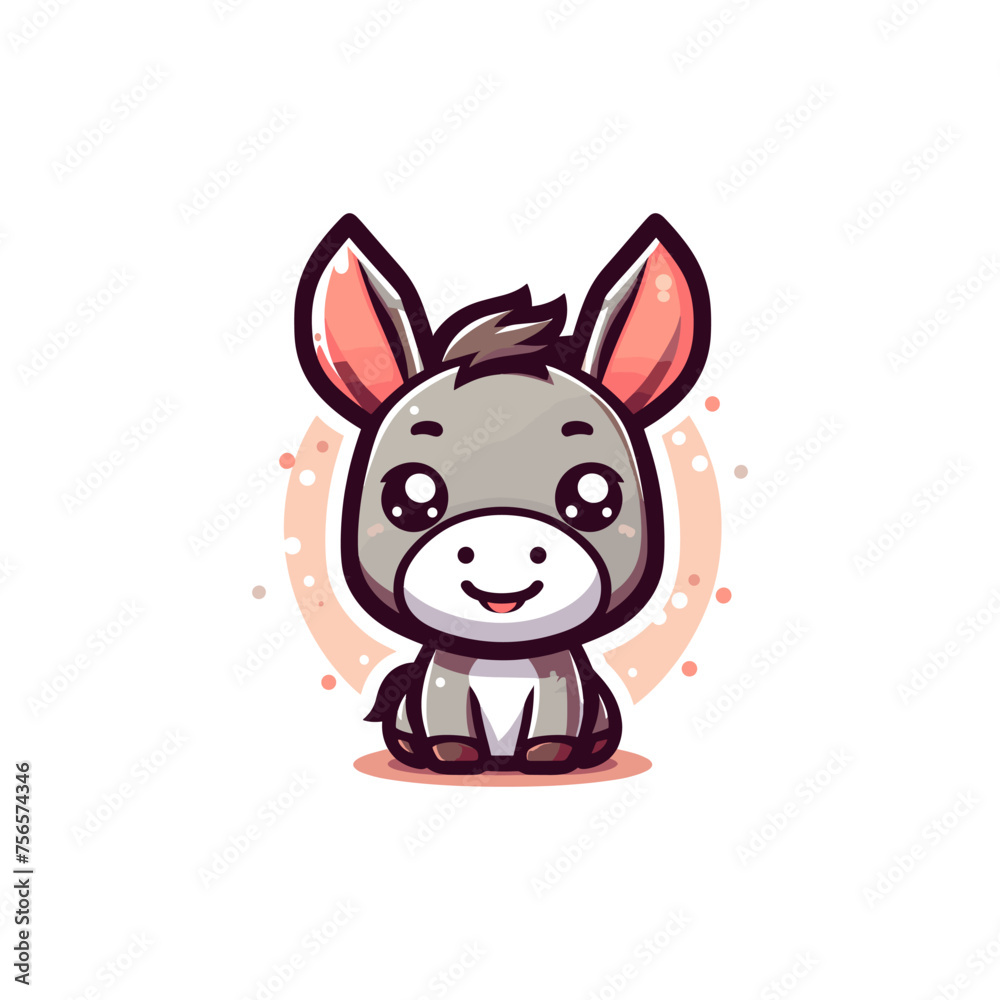 Donkey Cute Mascot Logo Illustration Chibi Kawaii is awesome logo ...