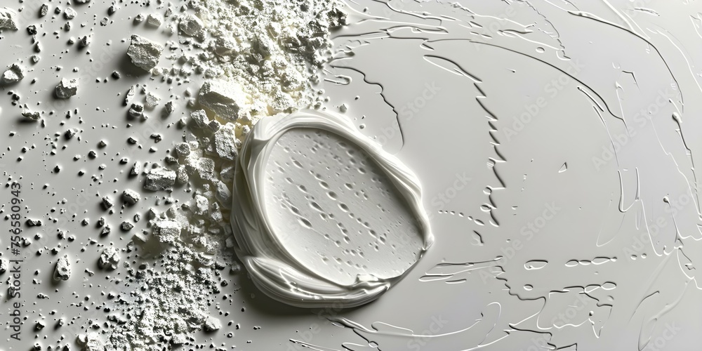 Gel sample with texture smudge on white surface for cosmetic test ...