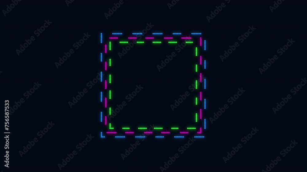 Frame and light contour style on a transparent background. Led light ...
