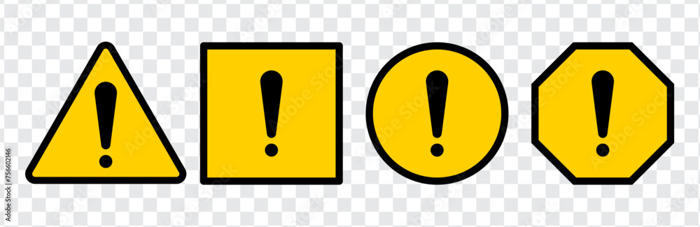 Car sticker for new drivers exclamation point. Set of isolated vector ...