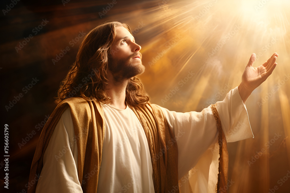 In the radiance of divine light, Jesus Christ is portrayed as risen ...
