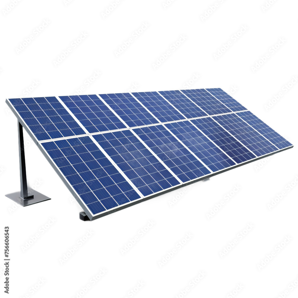 Small Solar Panel on Metal Stand On a Transparent Background PNG Stock ...