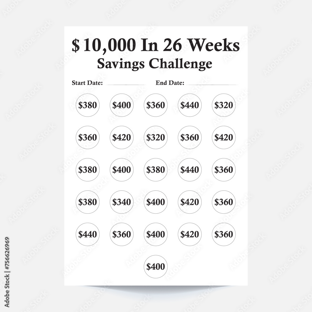 10,000 Money Saving Challenge,Saving Cash Tracker,Money Saving Planner ...