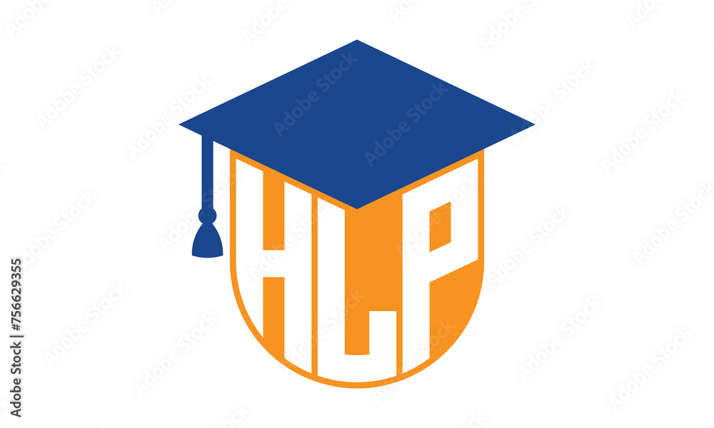 HLP initial letter academic logo design vector template. school college ...