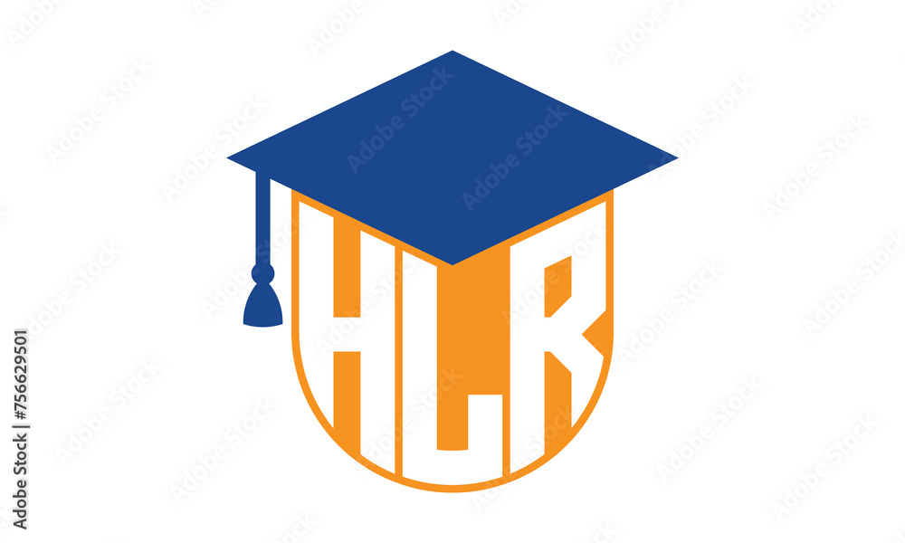 HLR initial letter academic logo design vector template. school college ...
