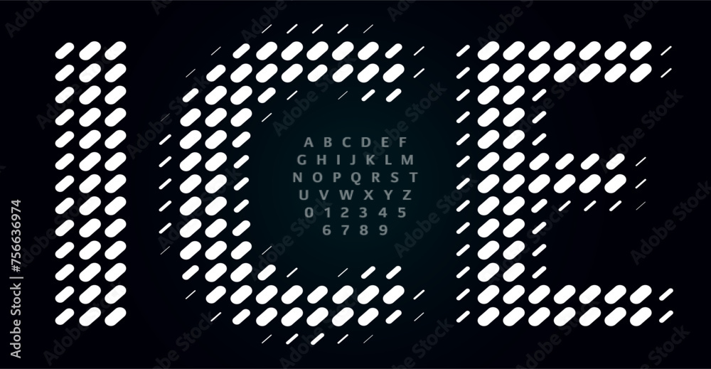 Dynamic Dotted Alphabet, Rain Hail Inspired Font with Perforated Oval ...