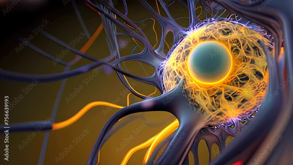 The neurons of an AI brain are used for deep learning with artificial ...