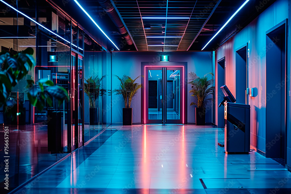 An office space equipped with biometric security systems for access ...