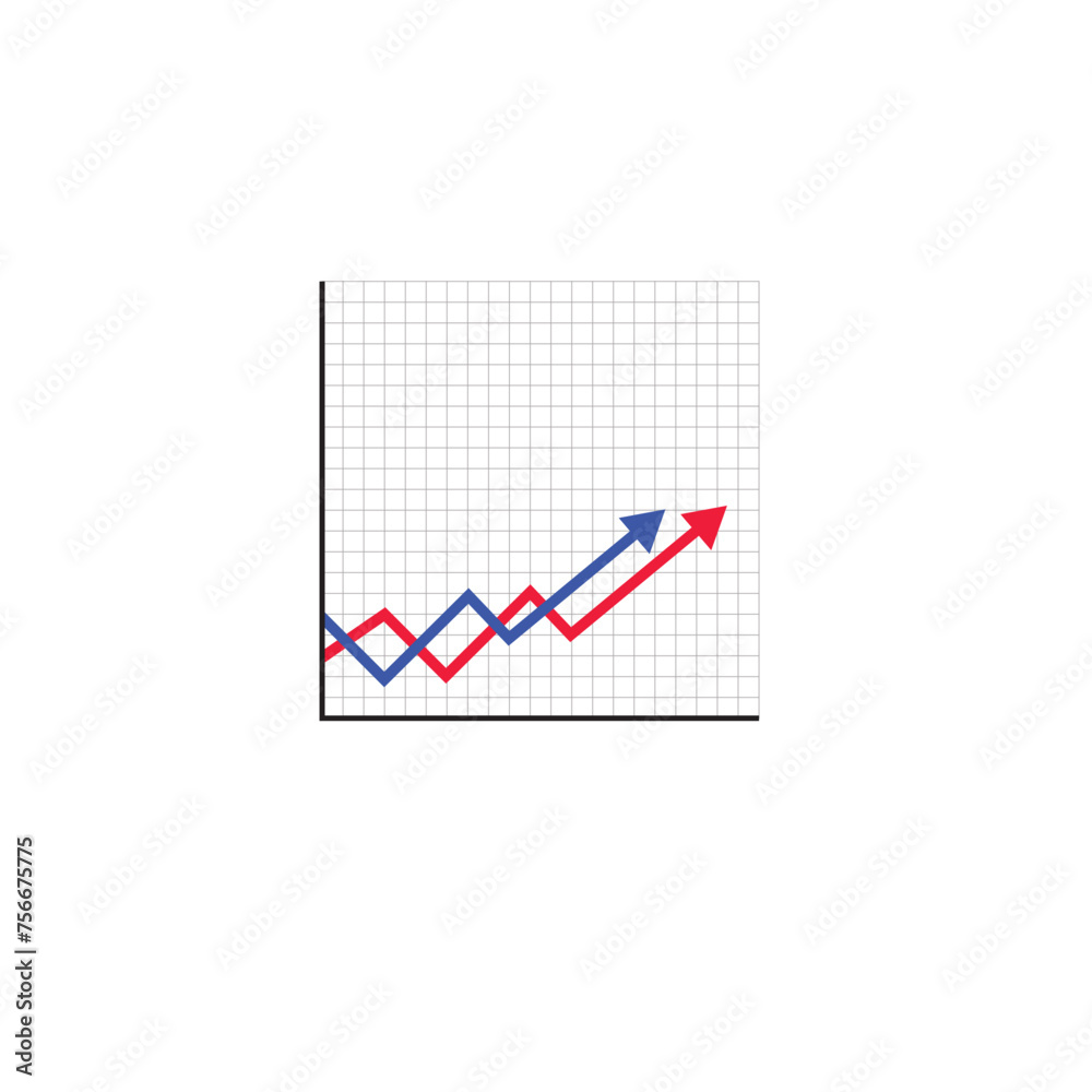 business bar chart in coordinate system vector cartoon illustration ...