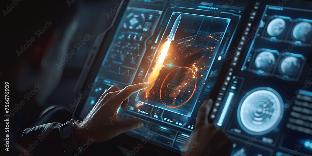 Electrical station Central control panel of nuclear power plant reactor ...