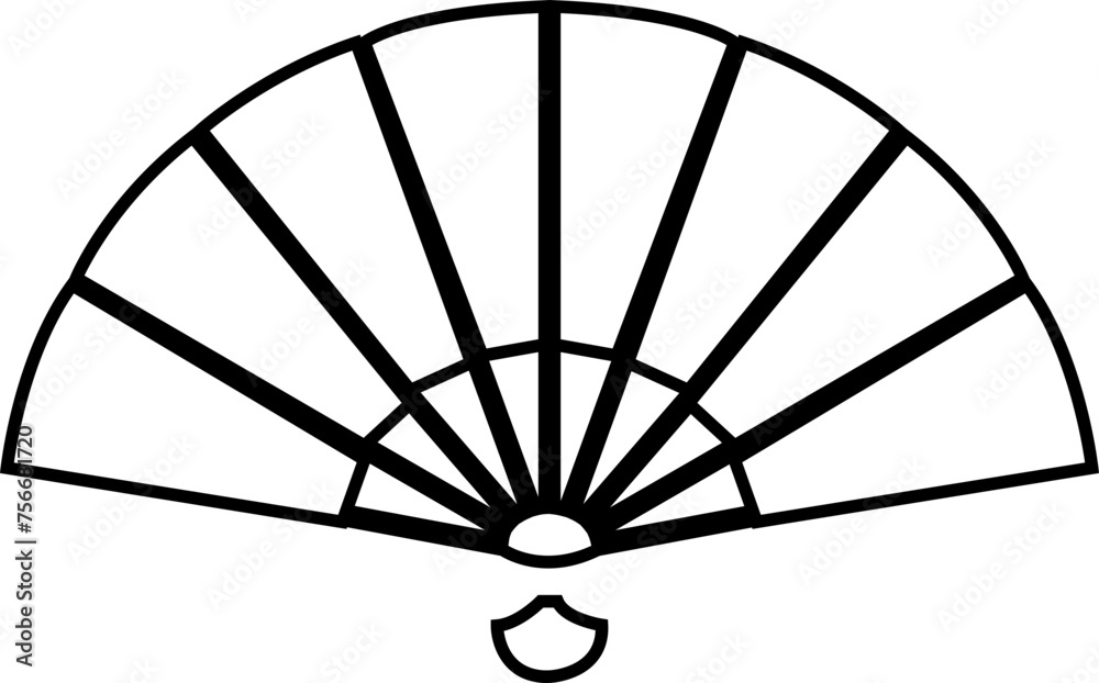 Vecteur Stock Chinese fan isolated handheld tessen souvenir icon ...